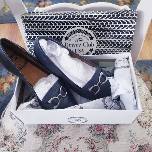 Driver Club USA Genuine Mocassins | Shoes | Women Navy Blue Flats New ...